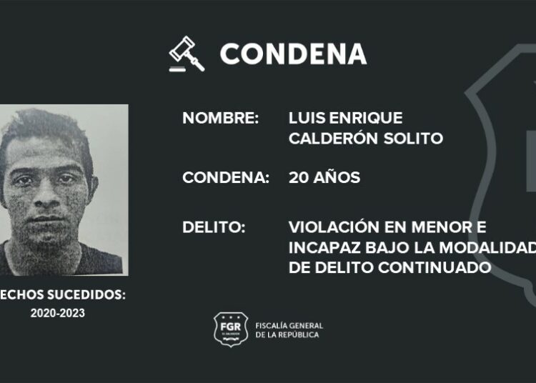 Fgr Condena A 20 Años De Prisión A Sujeto Que Abusó Sexualmente A Un